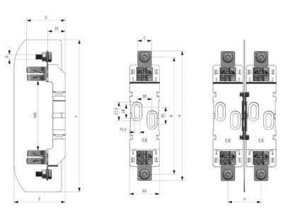 DF ELECTRIC : Socles fusibles NH 1500V taille XL